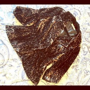 Manyus | Jackets & Coats | Glam Velvet Leopard Dressy Cinched Waist ...